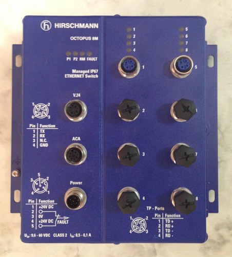 HIRSCHMANN OCTOPUS 8M IP67 Ethernet Switch waterproof, vibration ...