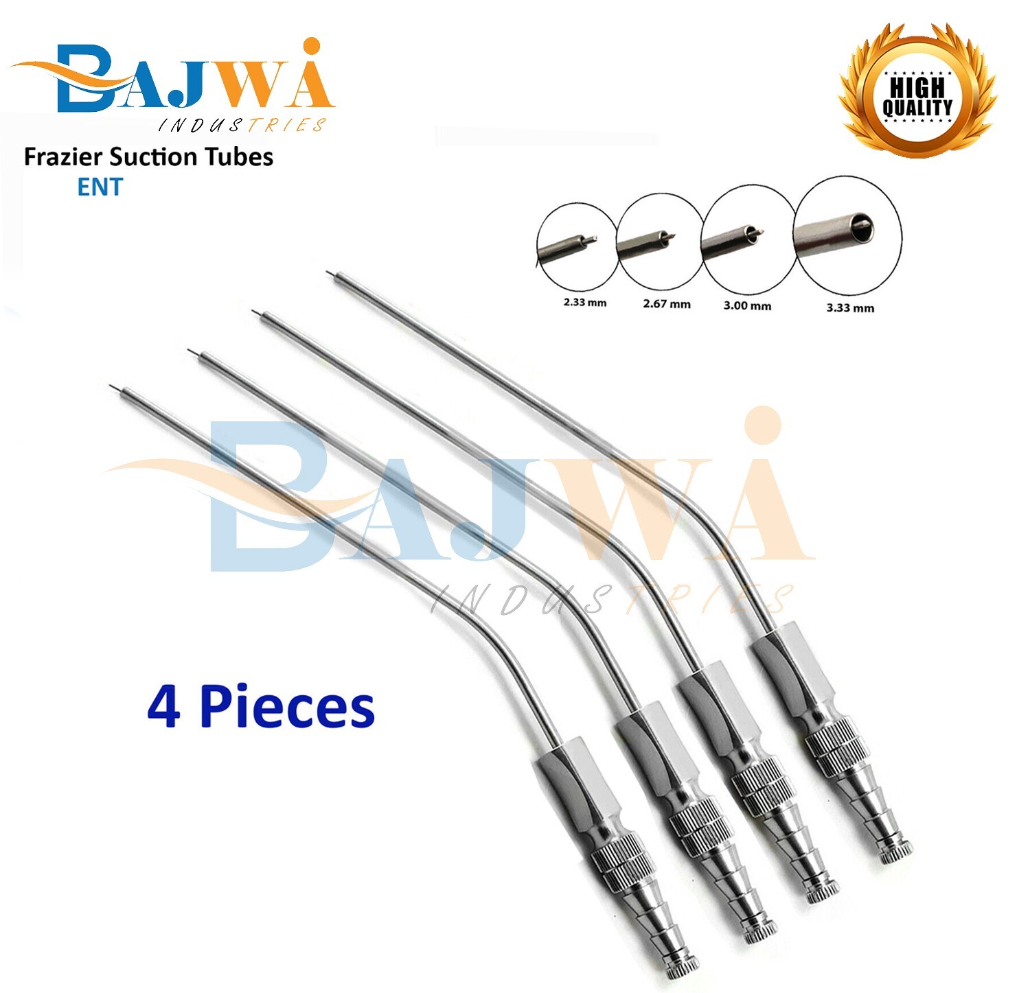 Frazier Suction Tube Set Of 4 Tubes Dental ENT Diagnostic Surgical ...