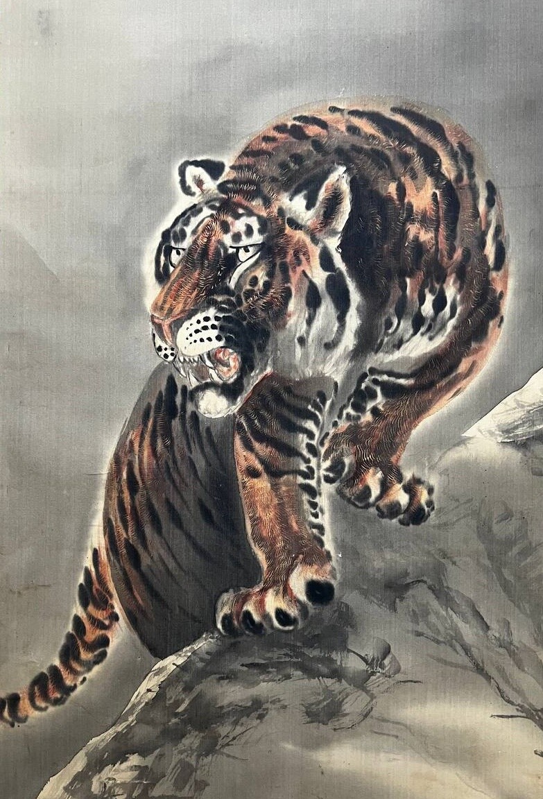 Japanese Tiger Drawings Hand Drawn Tiger & Dragon Japanese Hanging