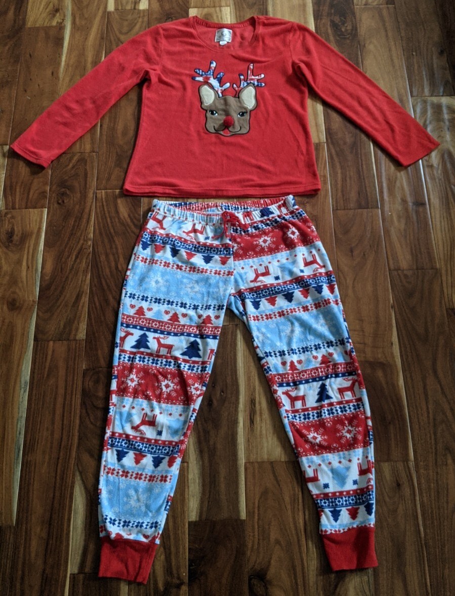 Women's PJ Couture Reindeer Christmas Pajamas Size L … - Gem