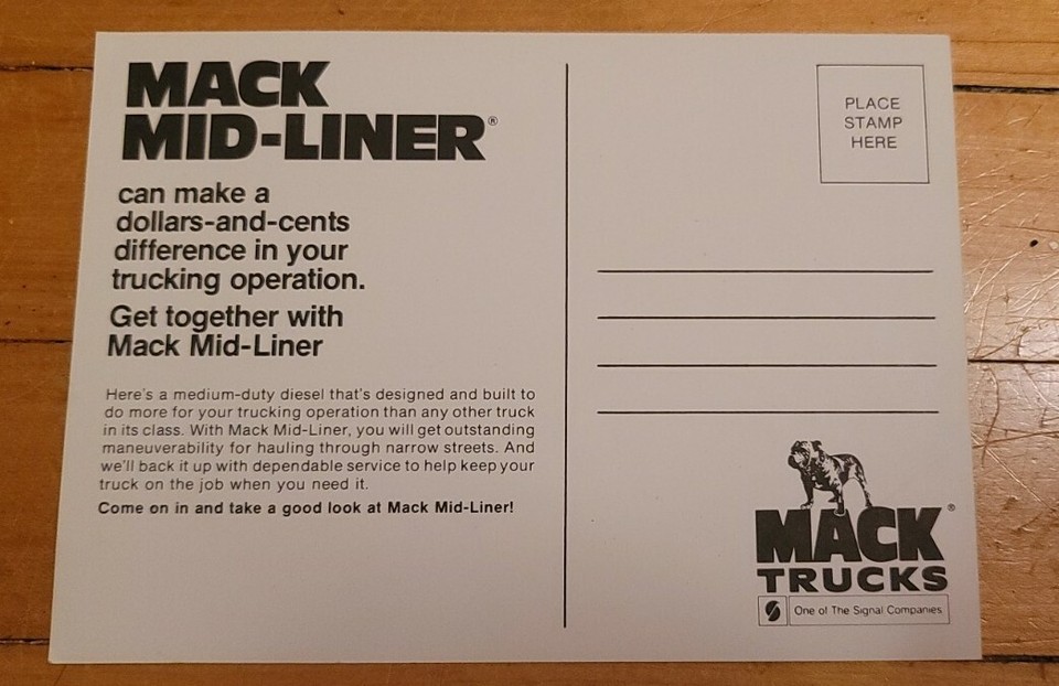 Mack Truck Mid-Liner Postcard NM | eBay