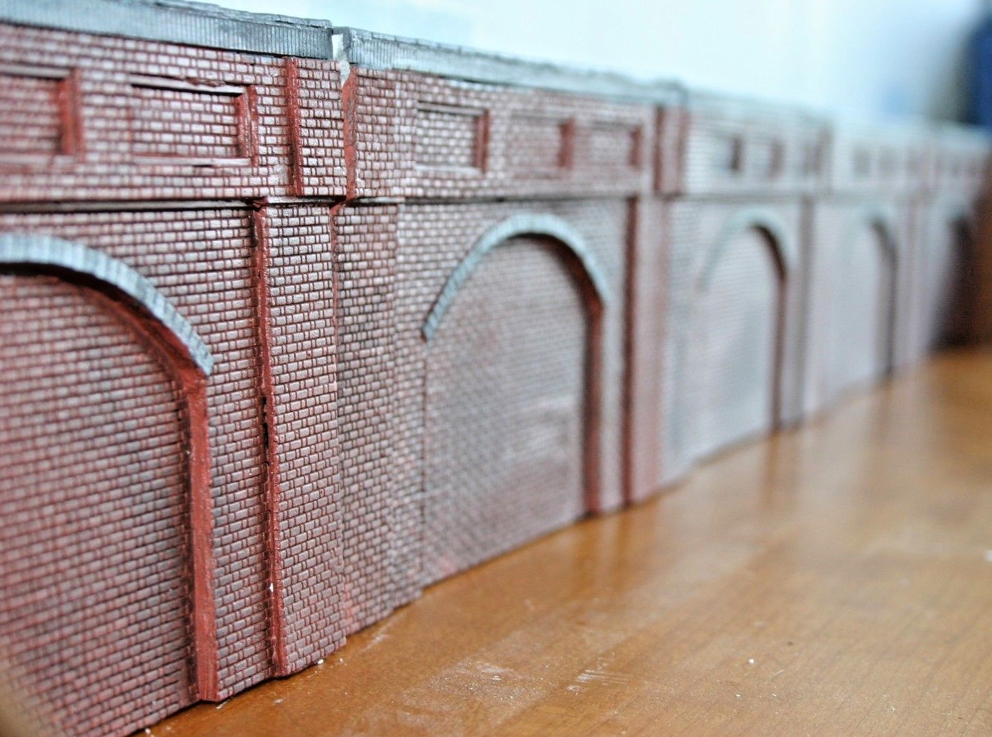 5 X Detailed Model Railway Brick Red Retaining Wall For HO/ OO New ...