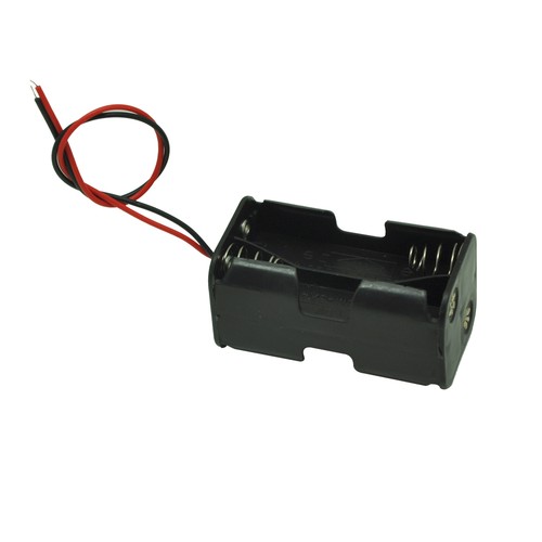 Double A Battery Holder Case Dual-side 4-AA Cells Box With 6" Cable ...