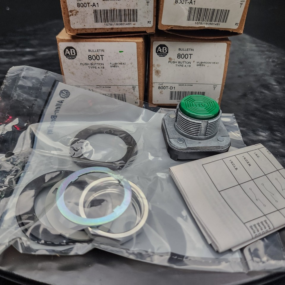 Allen Bradley 800T-A1 800T-D1 Push Button Switch Lot 4 Green Series T ...
