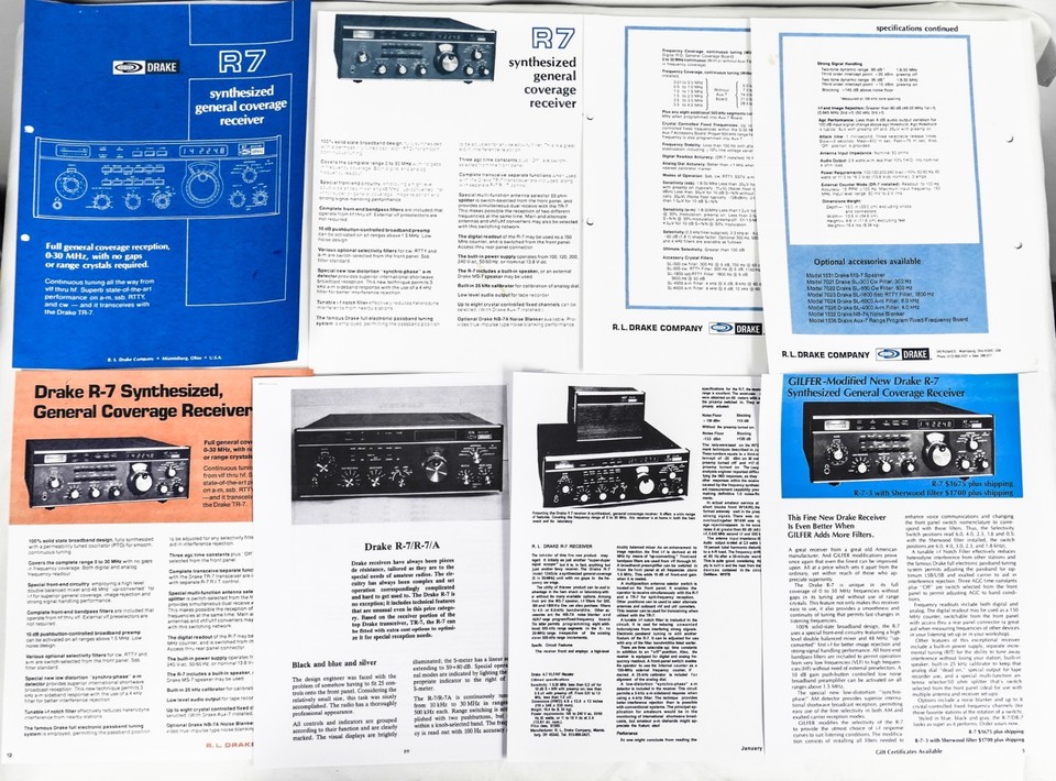 Drake R7 Radio Receiver Amateur Ham Shortwave LOADED w/ 5 FILTERS / NB7 ...