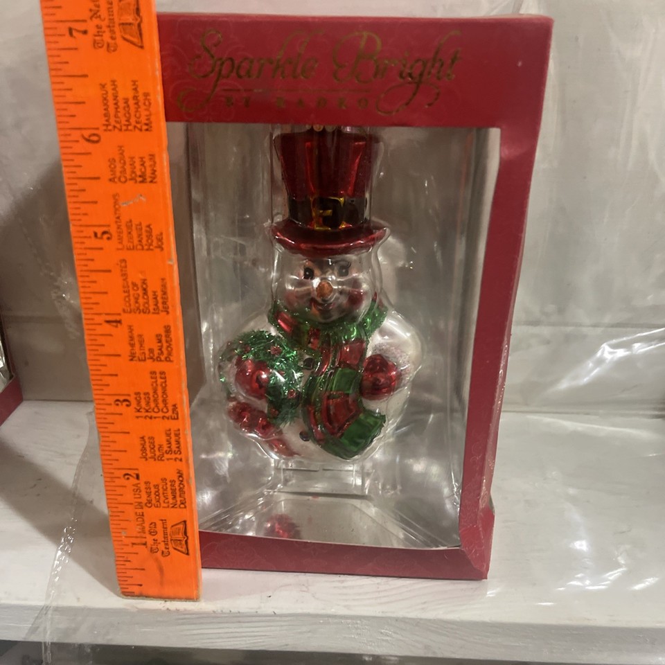 Christopher Radko Sparkle Bright Wreath Snow Christmas Ornament Blown ...