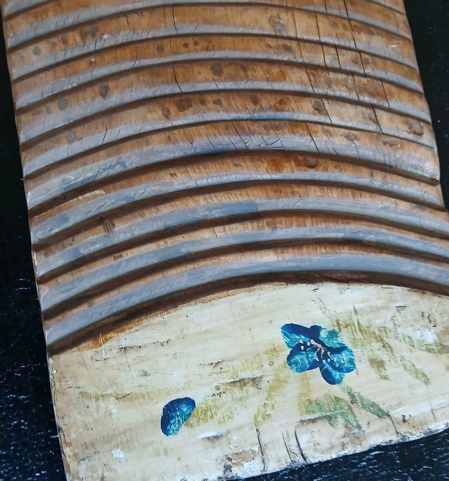 Antique Vintage Hand Painted Wooden Wash Board Scrub Board Floral | eBay