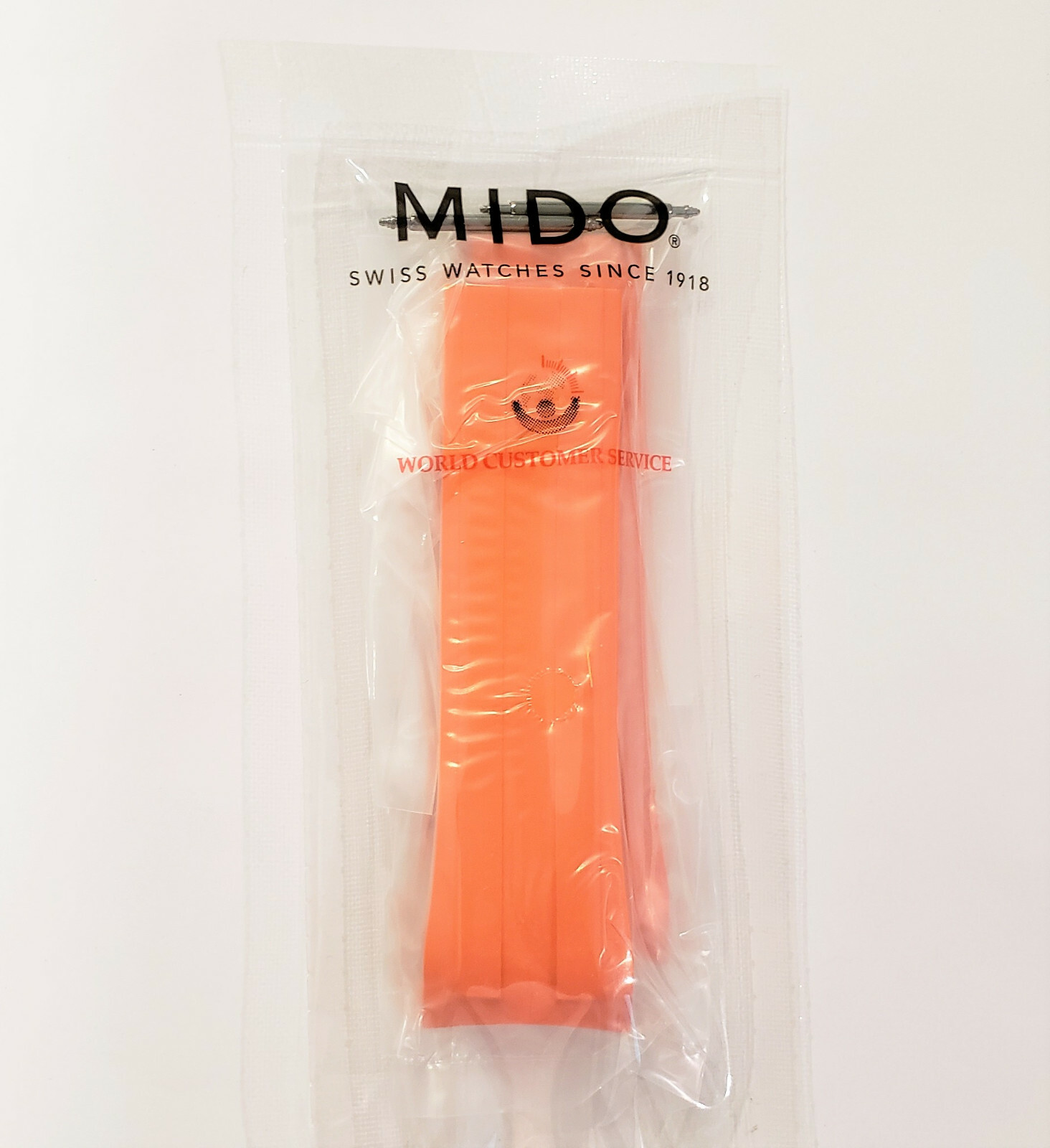 Original MIDO Ocean Star Model M026430A Orange Rubber Watch Band Strap ...