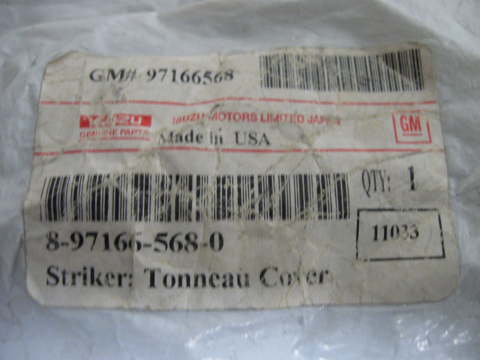 GENUINE GM ISUZU TONNEAU COVER STRIKER (PN 8-97116-568-0) 97166568 for ...