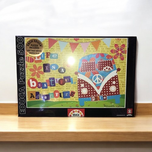 500 pc jigsaw puzzle: Genuine Life is a Beautiful Adventure VW Bug Bus ...