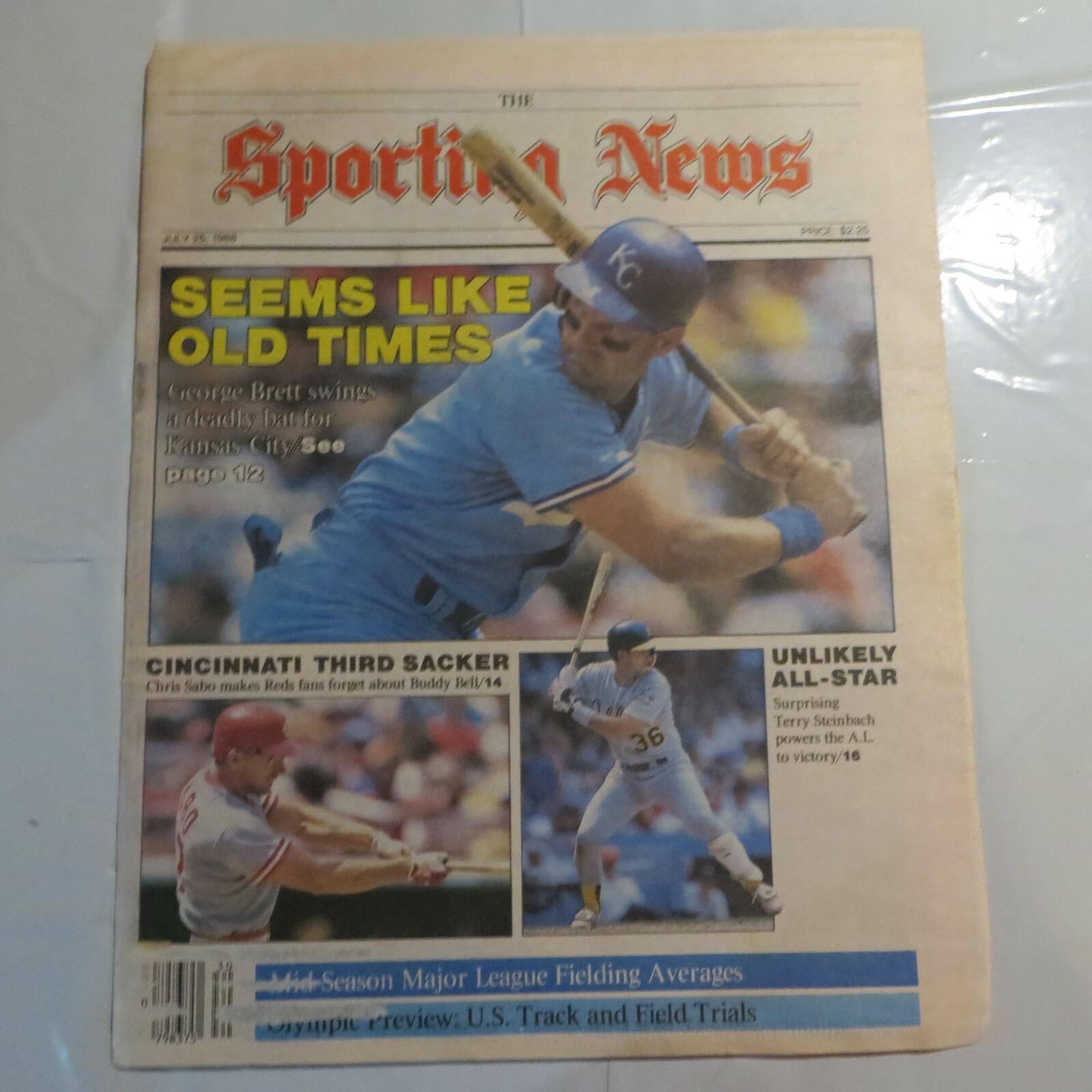 July 25, 1988 The Sporting News Newspaper-Brett, Sabo, Steinbach 5X | eBay