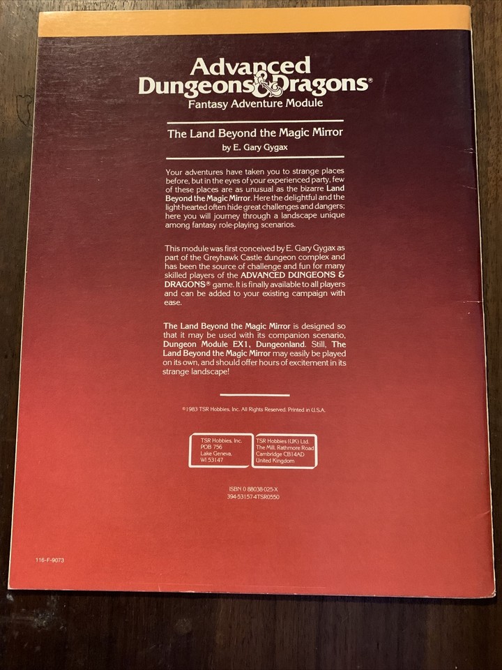 1983 AD&D Dungeons & Dragons The Land Beyond the Magic Mirror Module ...
