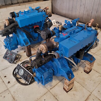 Mitsubishi S4-E2 70 hp Pair inboard marine engine from lifeboat Used ...
