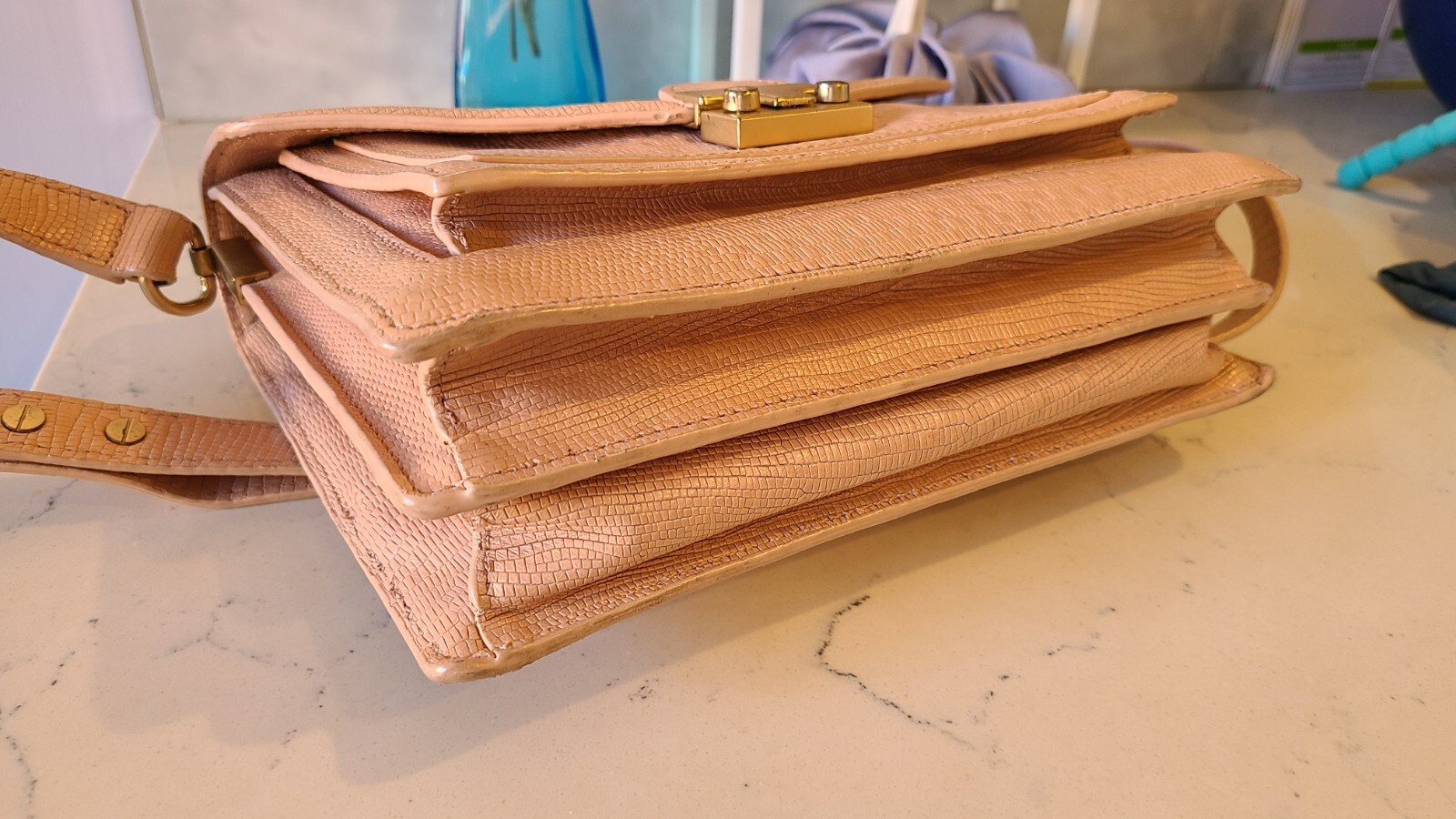 Loeffler Randall Medium Rider Lizard bag pink shoulder or cross-body ...