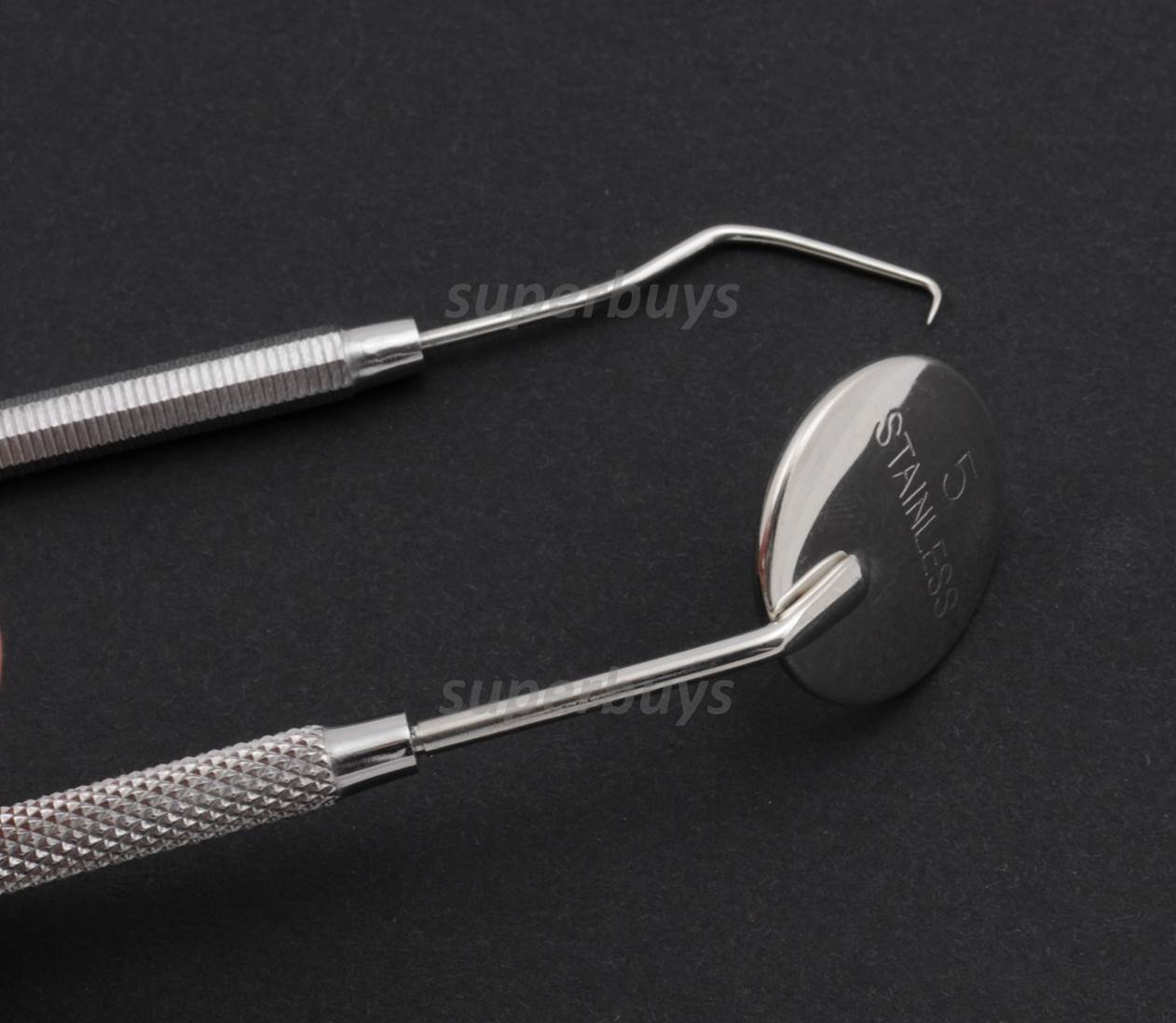 2pc Set Double Ended Dental Dentist Scaler Pick Probe & No.5 Mirror ...