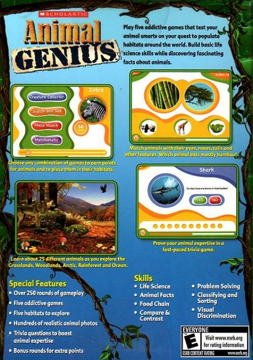 Scholastic: Animal Genius (Ages 5+) (PC/MAC-CD, 2008) for Win/Mac - NEW ...