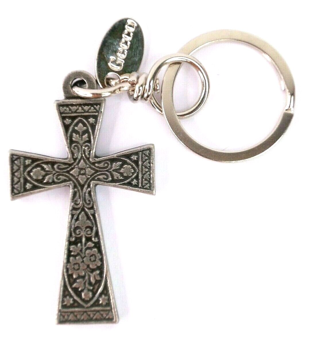 GECCO Pewter Cross Keyring 55mm x 32mm Made In Australia Key Ring | eBay