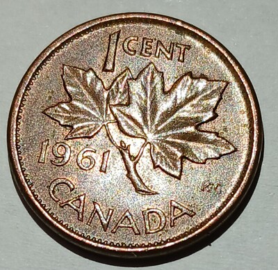 Canada 1961 Cent Queen Elizabeth II Canadian Penny Copper Coin | eBay