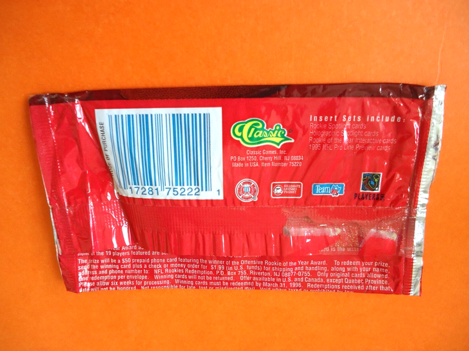 1995 Classic Draft Football card wrapper - NFL - Premier Edition | eBay