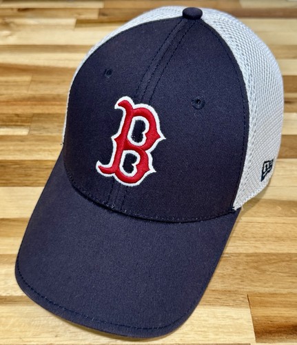 NEW ERA Boston Red Sox Navy White Mesh Trucker Hat OSFA Stretch Fit MLB ...