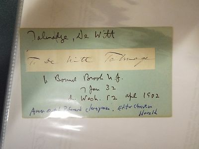 Thomas DeWitt Talmage Cut Signature - 1902 | eBay