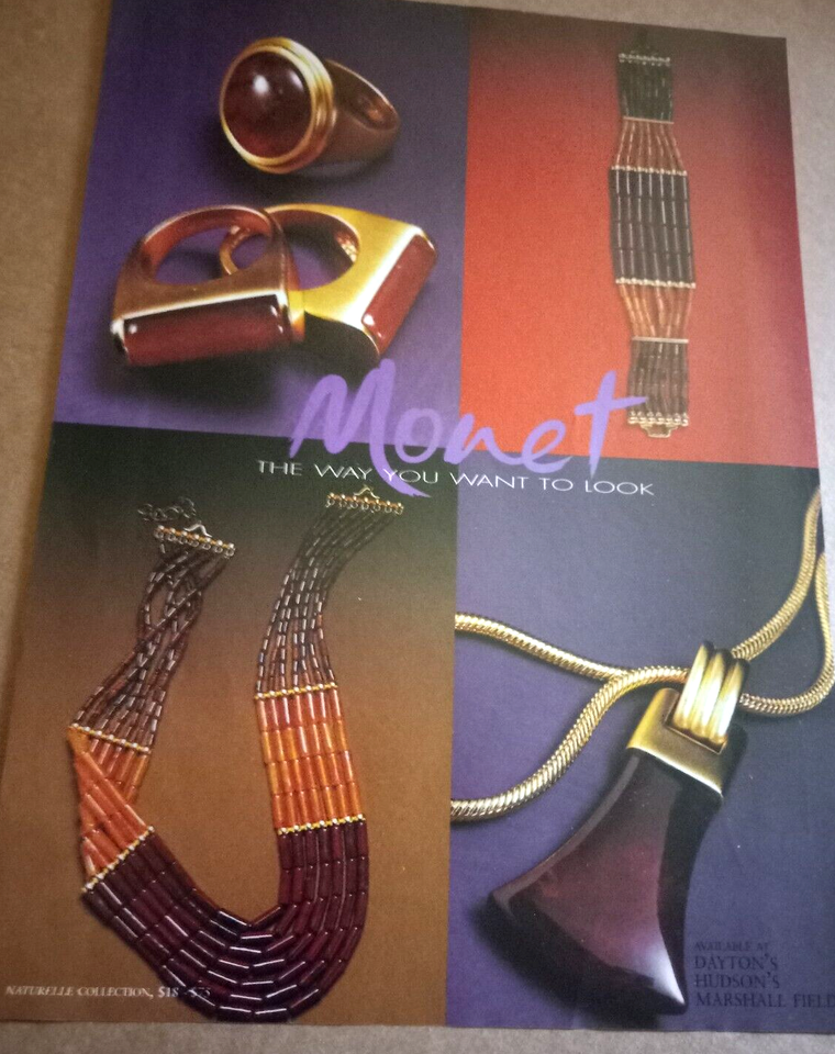 1997 print ad - Monet fashion jewelry Naturelle collection vintage ...