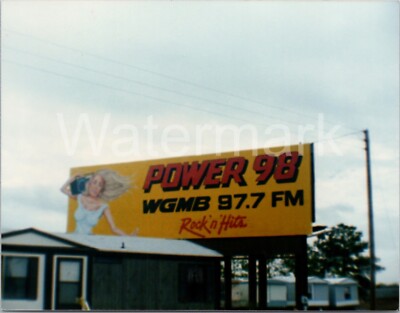Vtg 1980s Power 98 WGMB Radio Rock n' Hits Billboard Sign Myrtle Beach ...