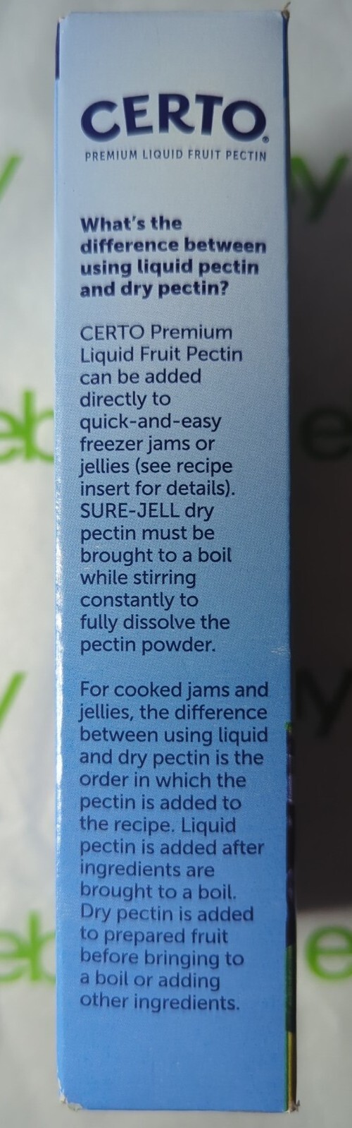 Sure Jell Certo Premium Liquid Fruit Pectin - 6 fl oz for sale online ...