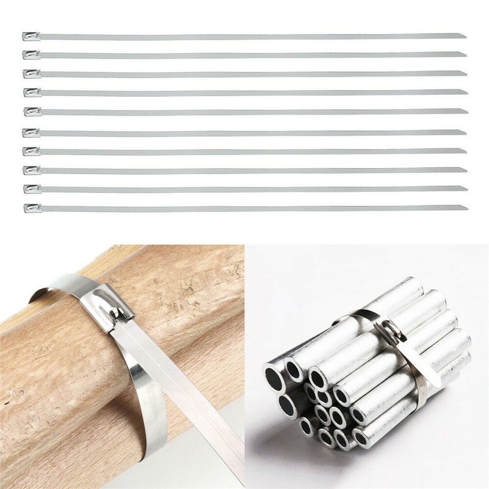Metal Zip Ties Heavy Duty 304 Stainless Steel Zip Tie for Exhaust ...