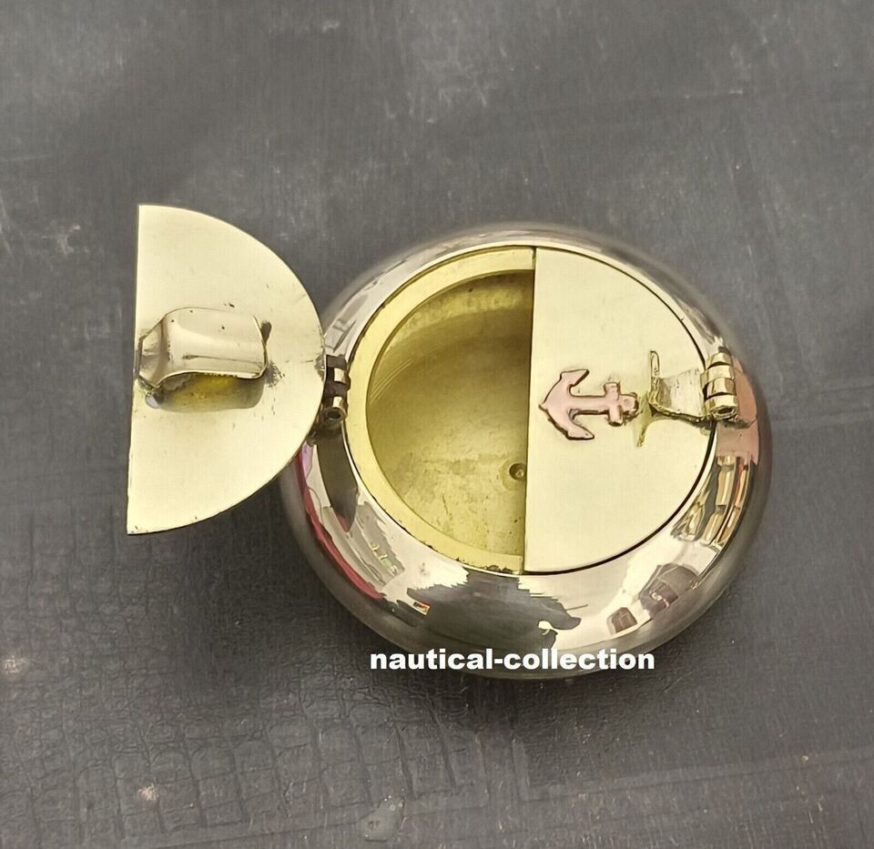 Handmed Vintage Brass Ashtray Cigar Cigarette Tobacco Marine Art Anchor ...