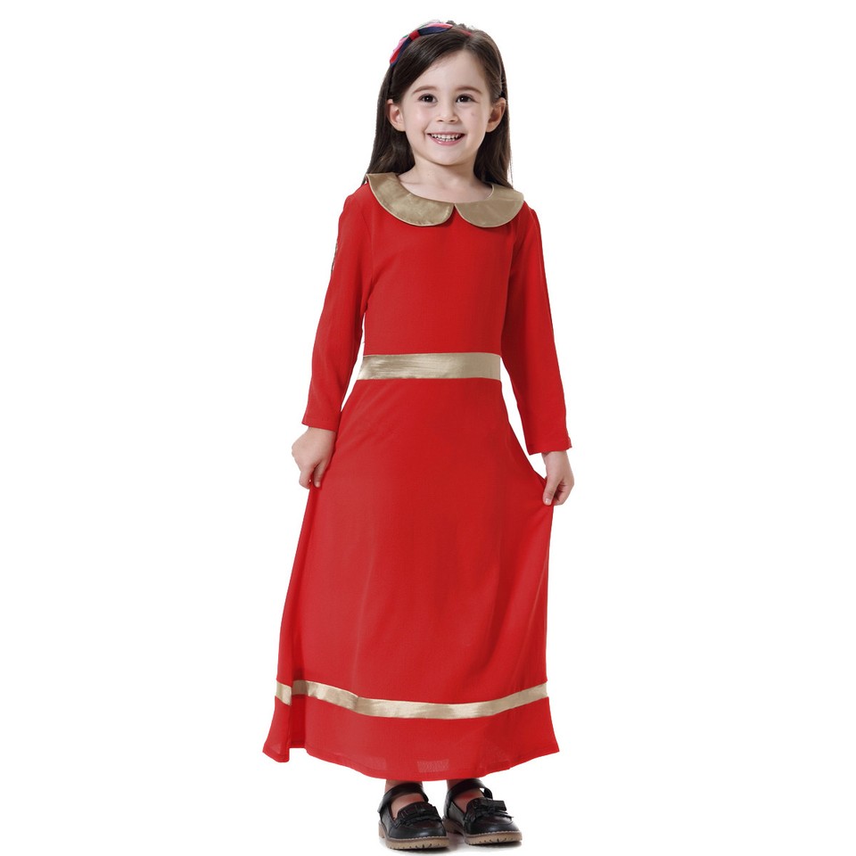Kids Muslim Girls Long Maxi School Dress Long Sleeve Abaya Islamic Arab ...