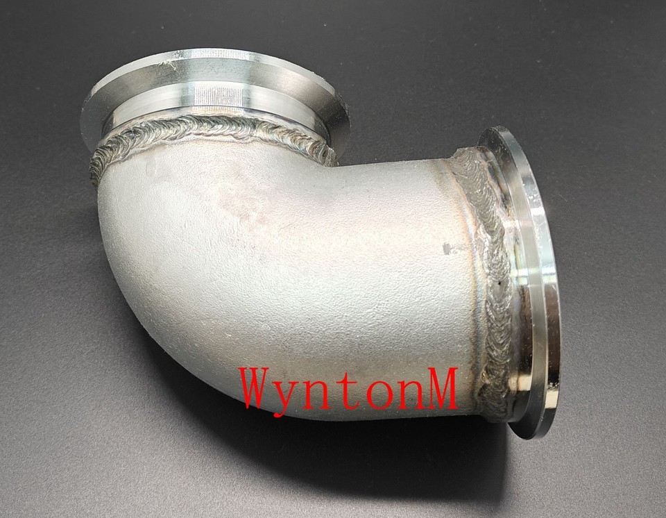 3 Inch V Band Low Profile Elbow Downpipe Exhaust pipe Stainless Steel ...