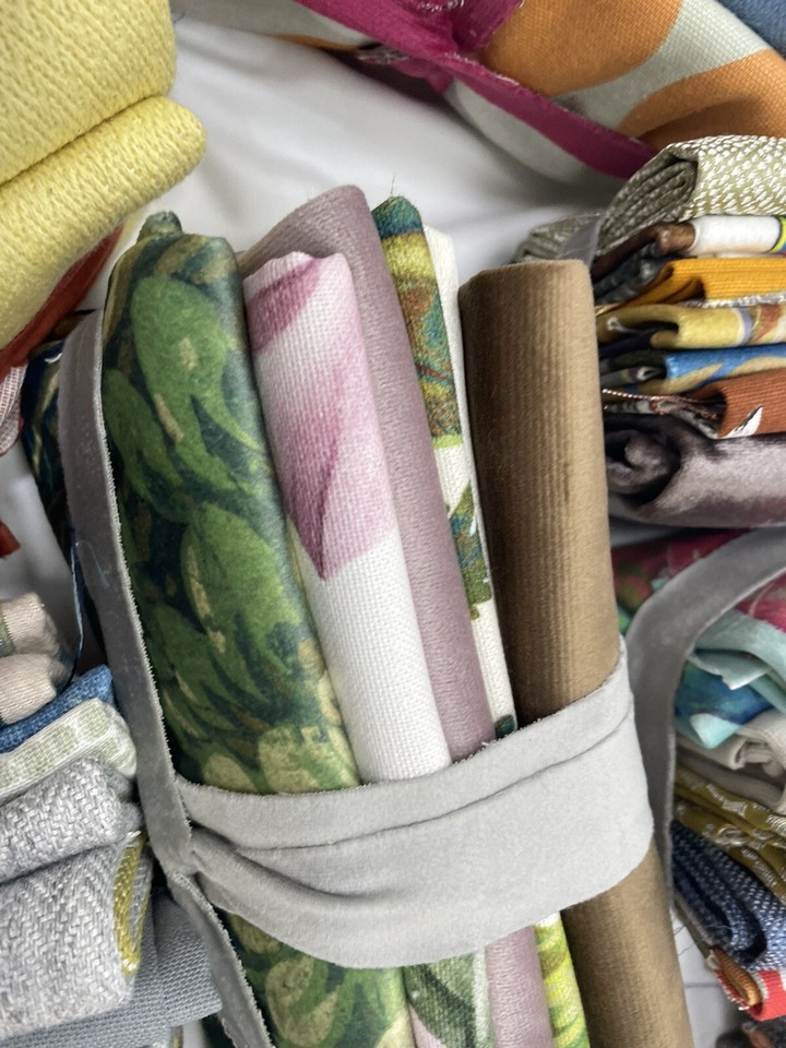 2 X designer Fabric Bundles . Made Up Of 6 Pieces approx Quarter Of ...