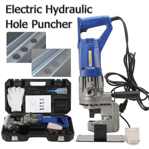 1800W Electric Hydraulic Hole Puncher Knockout Punching Machine Set w/5 ...