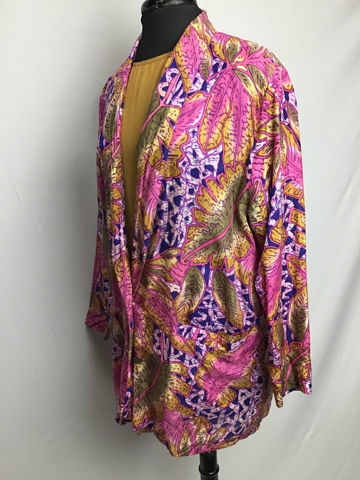 Vintage 80’s Restless Clothiers Silk Longline, Jacket, Blazer, size M ...