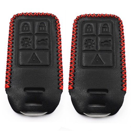 2Pcs Black Leather For Volvo S60 S80 V60 V70 XC60 XC70 5 Buttons Smart ...