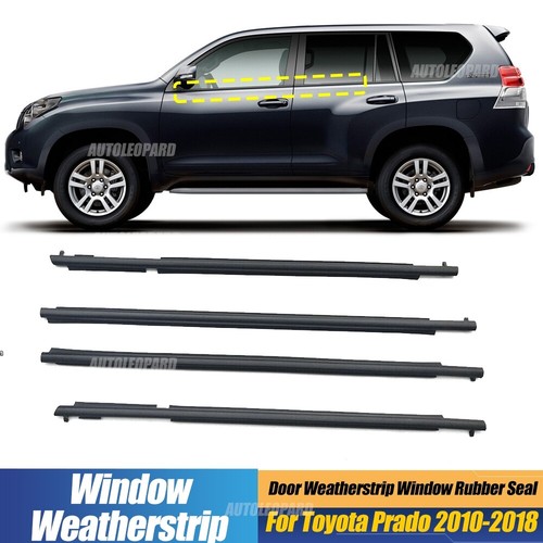 4pcs Car Window Moulding Trim Weatherstrip Seal Belt For Toyota prado ...