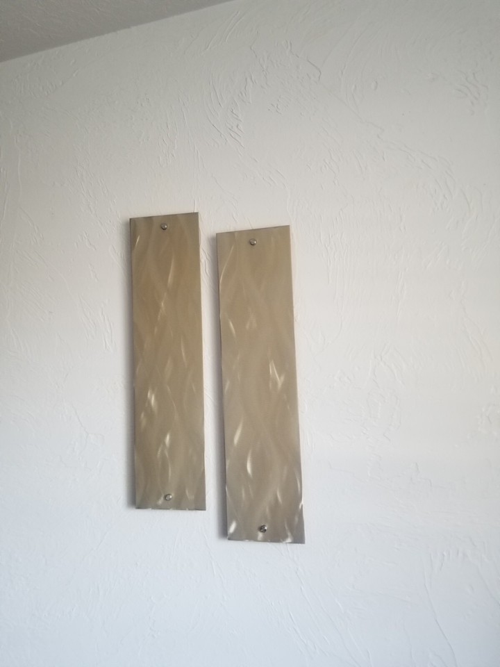 Metal Wall art modern Gold panel set home decor indoor outdoor patio ...