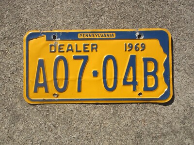 1969 Pennsylvania Dealer License Plate Penna Ford Chevrolet A0704B | eBay