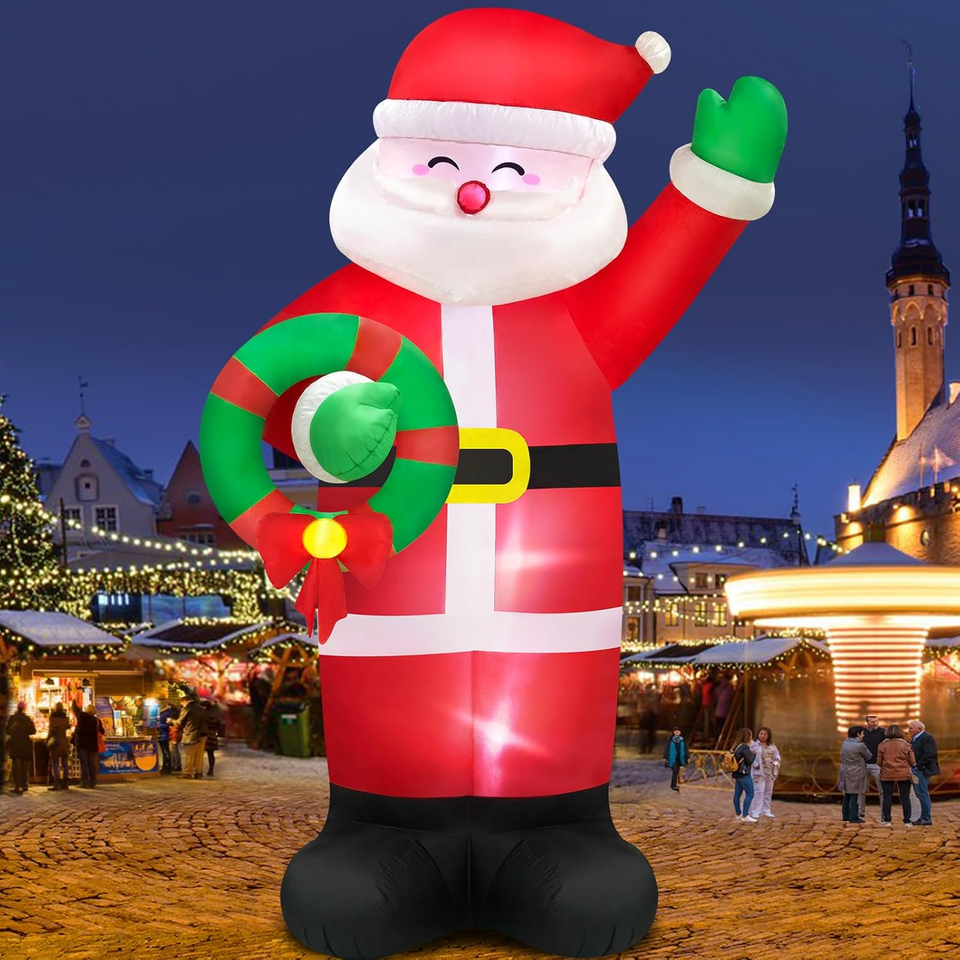 12 FT Giant Christmas Inflatable Santa Claus Outdoor Decorations Built ...