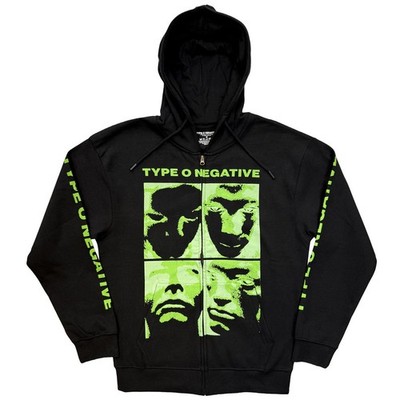 Type O Negative 'Faces' Black Zip Hoodie - NEW OFFICIAL | eBay UK