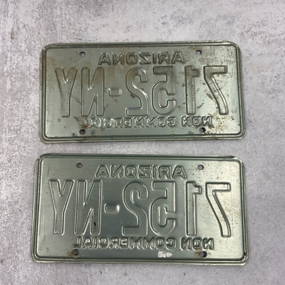 Vintage Pair c1984 Arizona Non Commercial License Plate 7152-NY | eBay