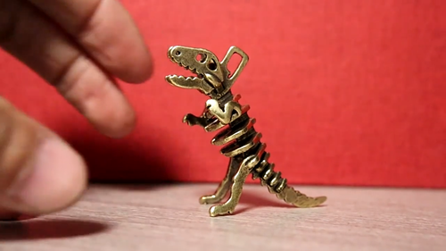 Pure Brass Dinosaur Skeleton Keychain Figure Hanging Miniature Tea Pet ...