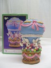Easter Bunny Centerpiece Hot Air Balloon Music Box Decor Hand Painted ...