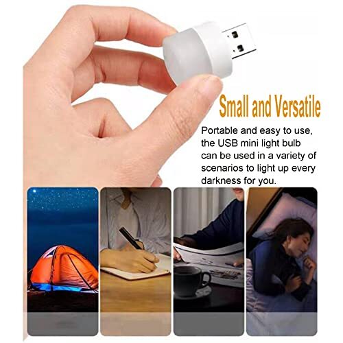 6 Pack USB Night Light Mini LED Bulb Plug In Lamp for Bedroom Bathroom ...