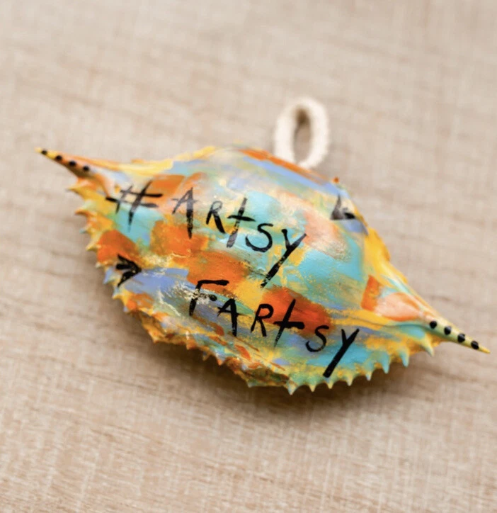 Hand Painted Crab Shell Ornaments