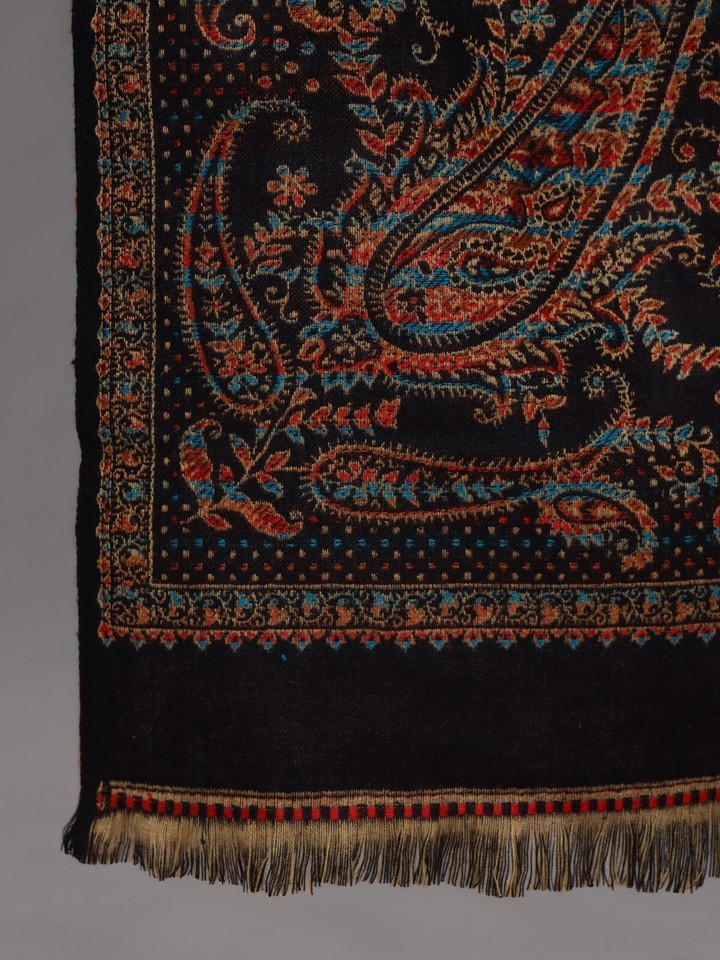 Womens Oversize 100% Cashmere Indian Wool Blanket Shawl Wrap Black ...