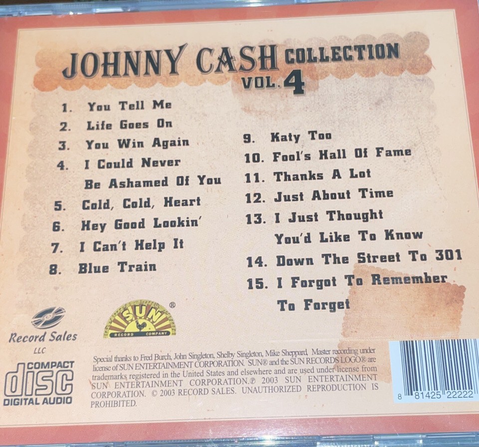 JOHNNY CASH~~~RARE~~~CD~~~~COLLECTION VOLUME 4~~NEW SEALED ...