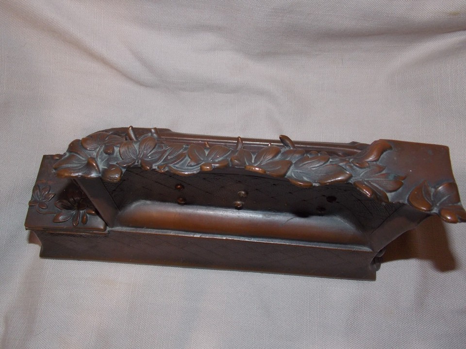 Antique Bronze 3 Horses at Stable Feeding Trough Inkwell Art Nouveau ...