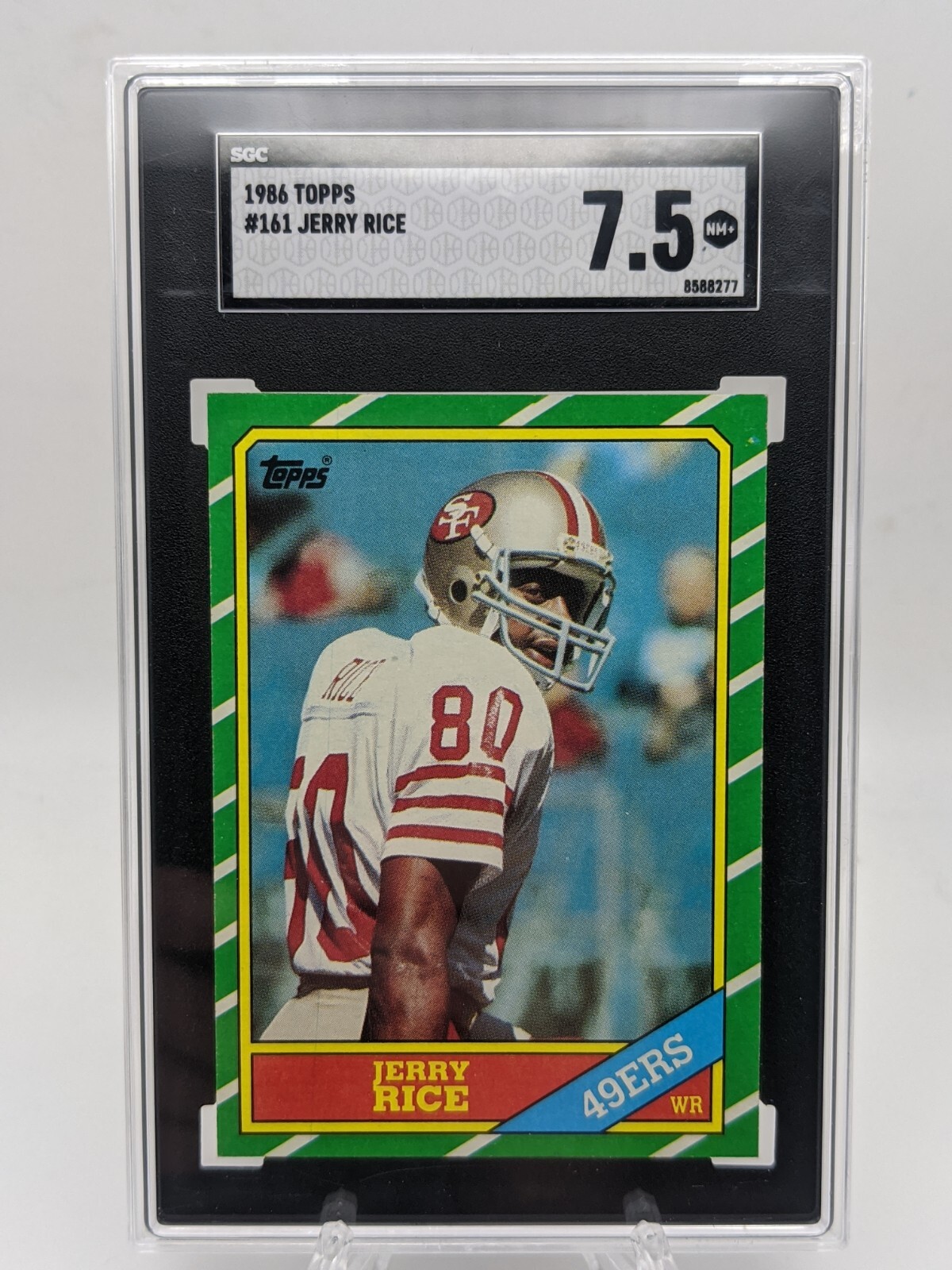💥 JERRY RICE #161 SGC 7.5 ROOKIE Card NFL HOF 1986 Topps; San Francisco ...